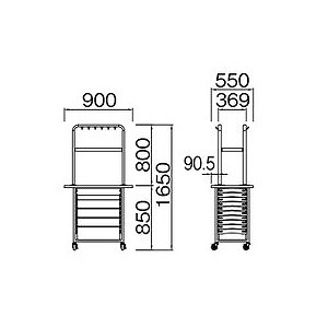 作業台(ハーモプラス・60タイプ・ハンガーシェルフ1段) WT-0916B-6 (製造販売企業:サカセ化学工業株式会社) | プロダクトデータベース-メディカルオンライン-